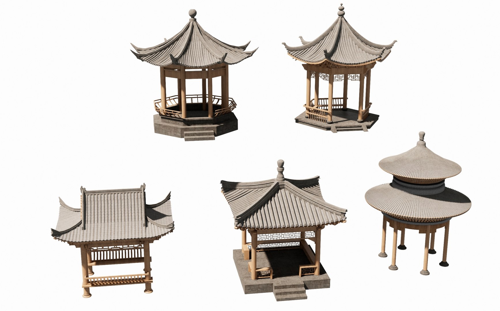 Chinese Pavilion Chinese Gazebo Chinese Ancient Architecture Model ...