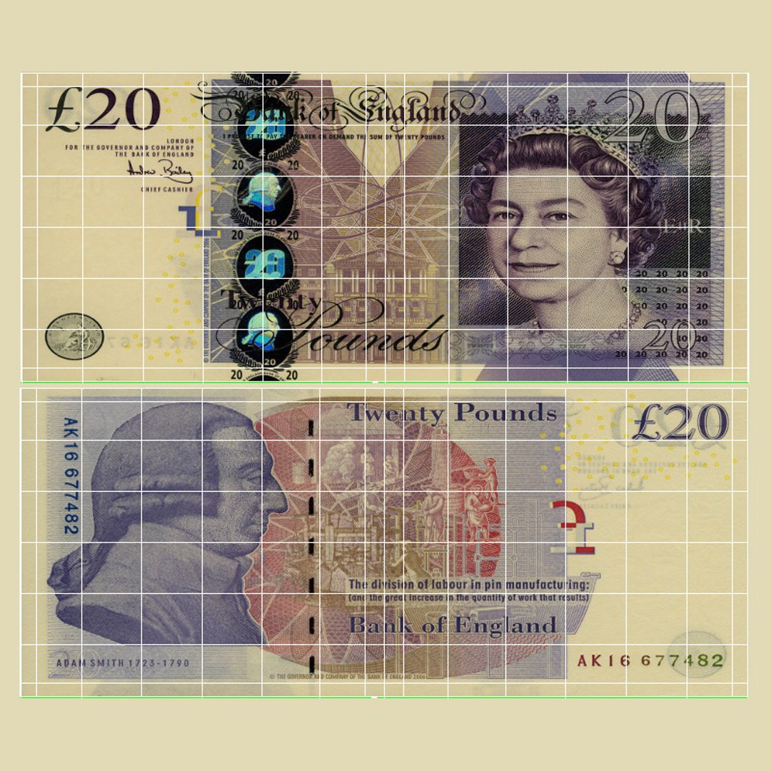 20-pound-note---fanned model | 1149090 | TurboSquid