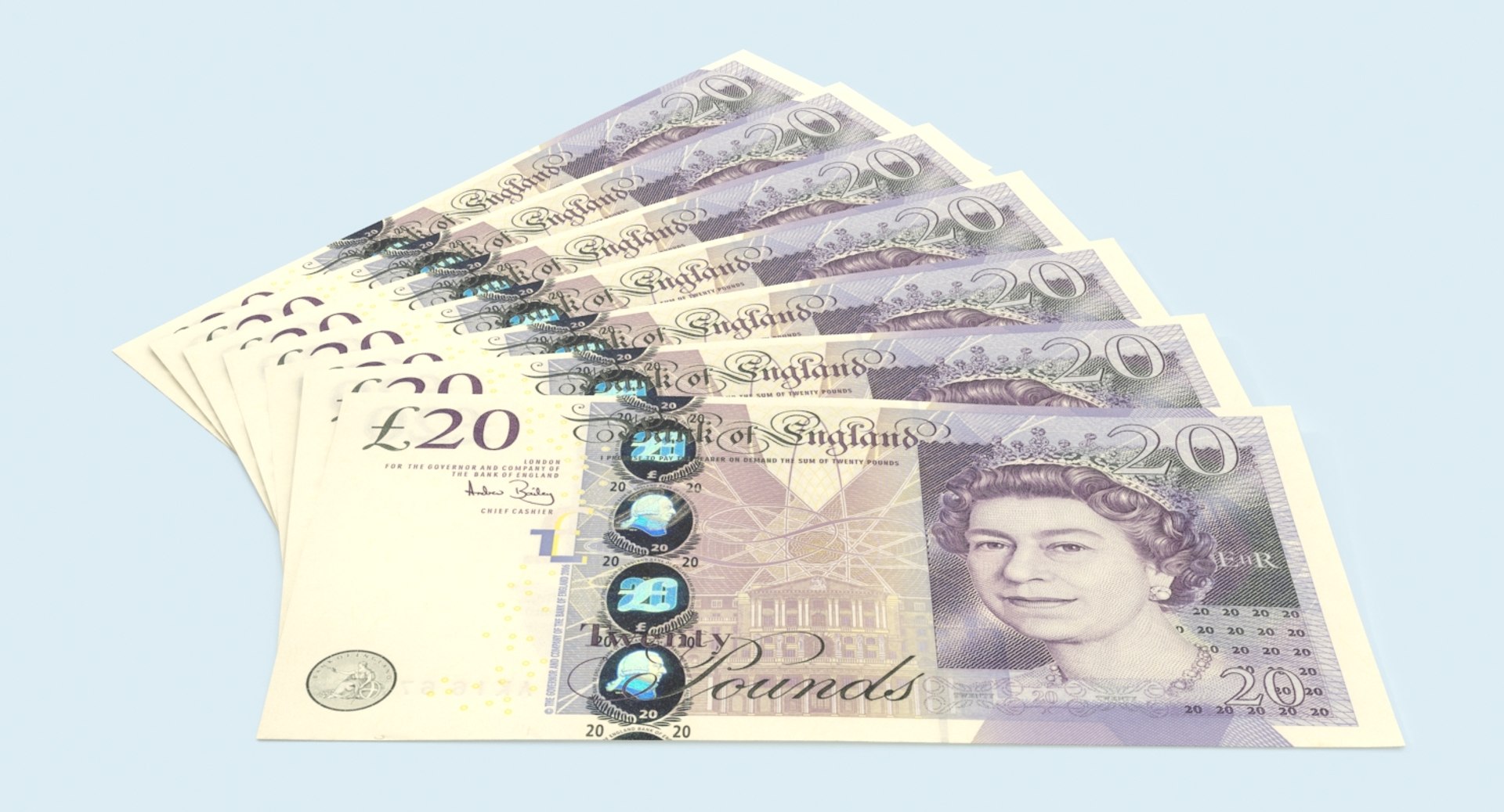 20-pound-note---fanned model | 1149090 | TurboSquid