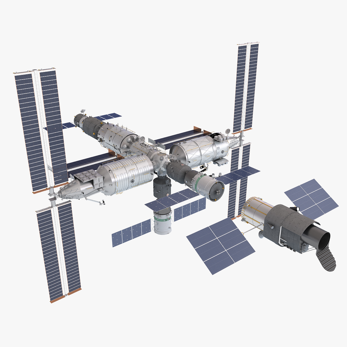 modelo 3d Estación espacial china Tiangong TG CSS - TurboSquid 1697411