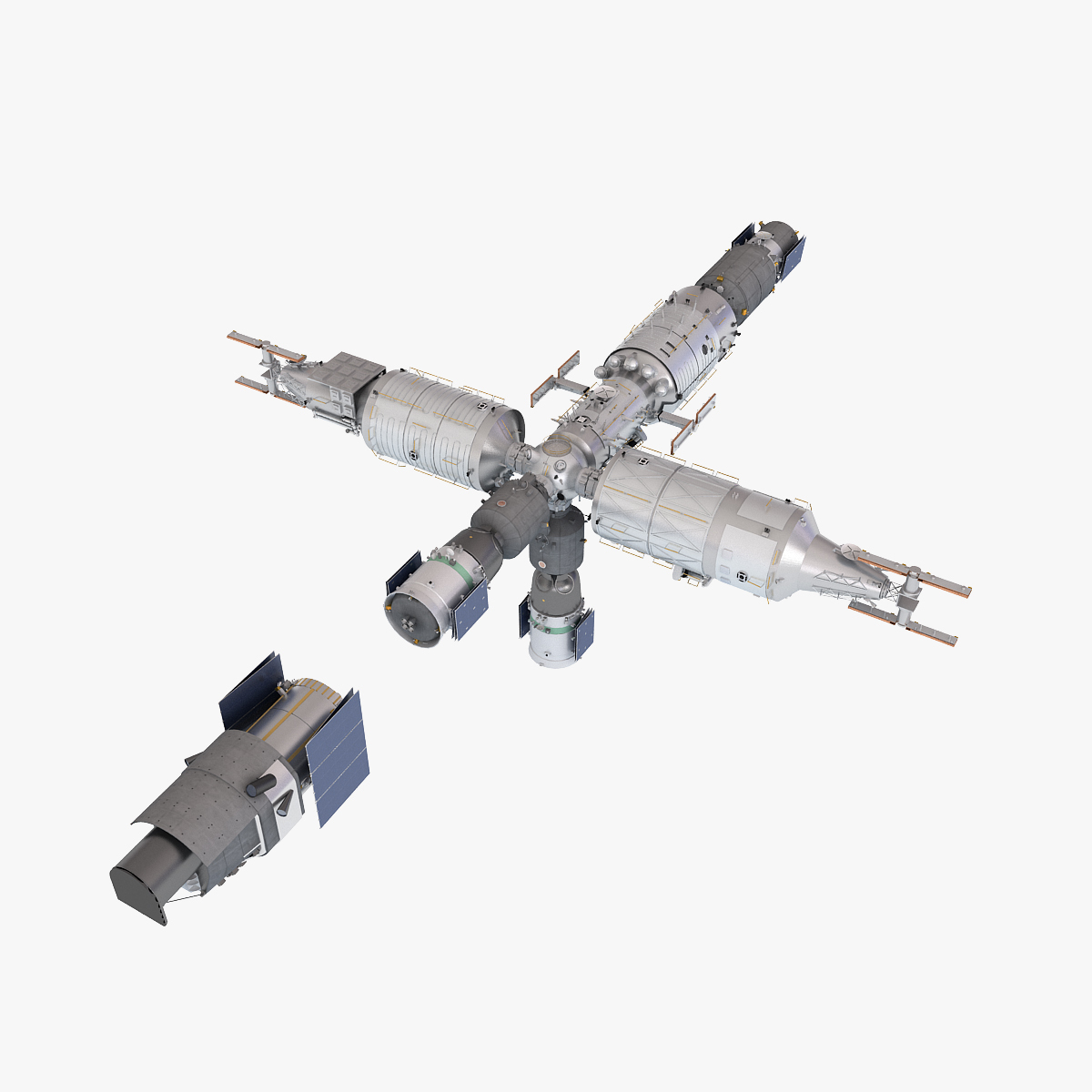 Chinese space station 3D model - TurboSquid 1697411