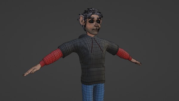 modelo 3d Personaje de hombre-Kaigo lindo aparejado de dibujos animados ...