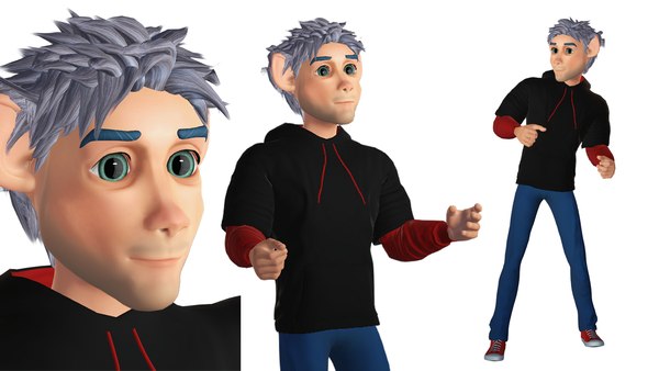 modelo 3d Personaje de hombre-Kaigo lindo aparejado de dibujos animados ...
