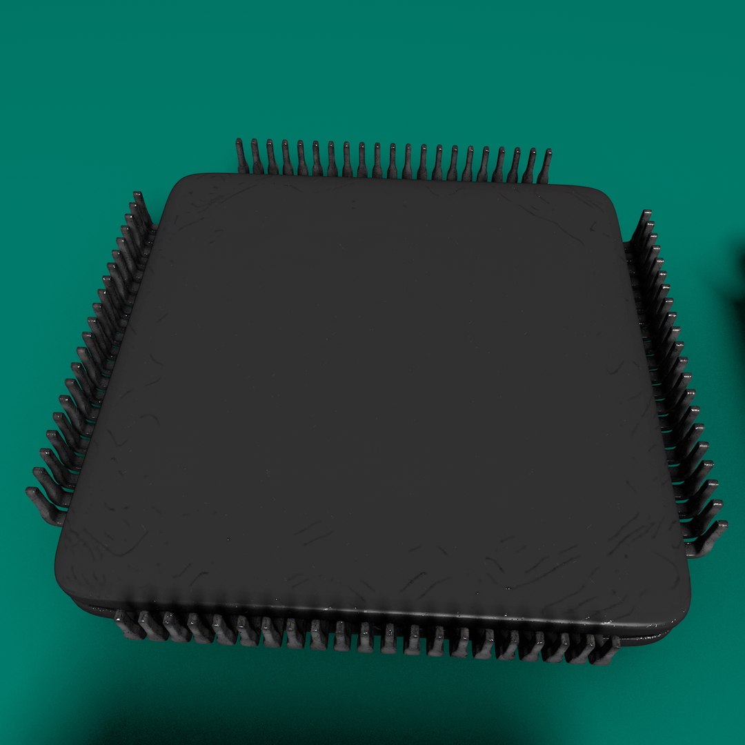 5 Computer Chips 3d Model