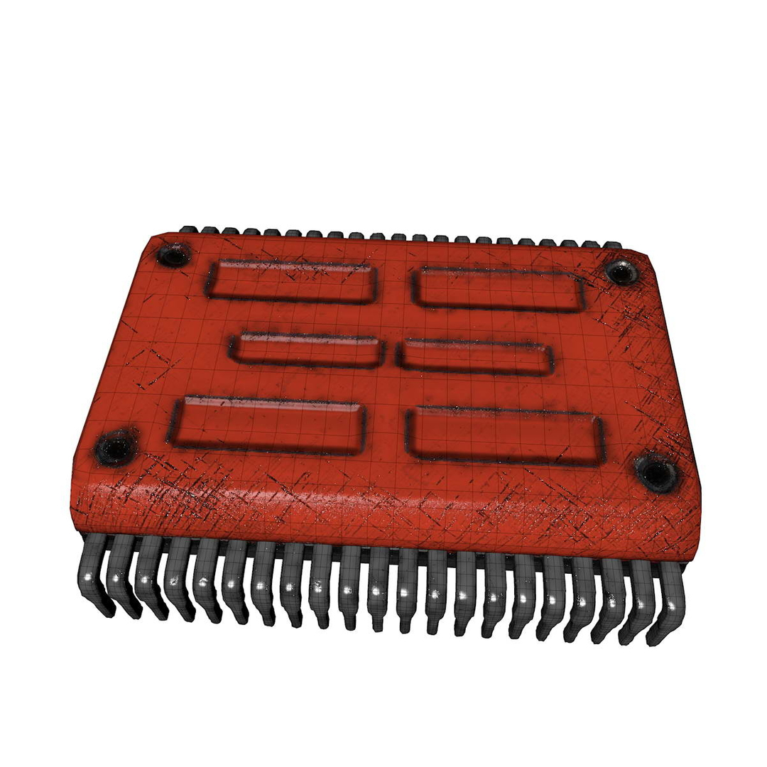 5 Computer Chips 3d Model