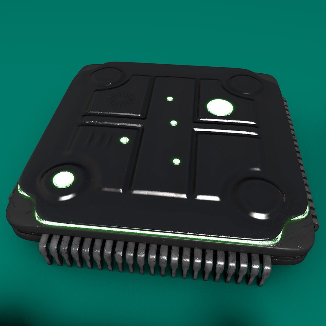 5 Computer Chips 3d Model