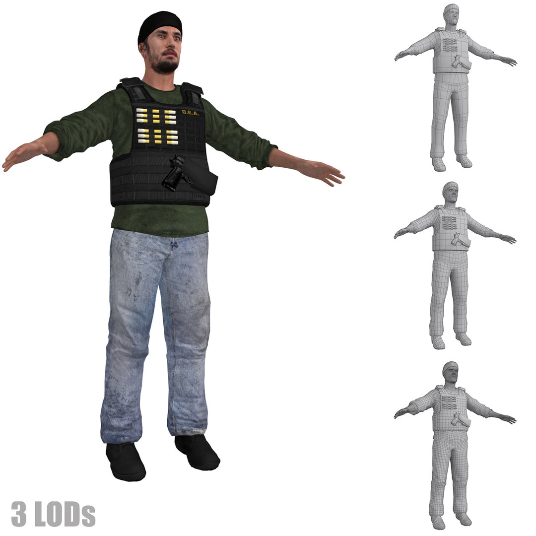 3d dea agent lod s model