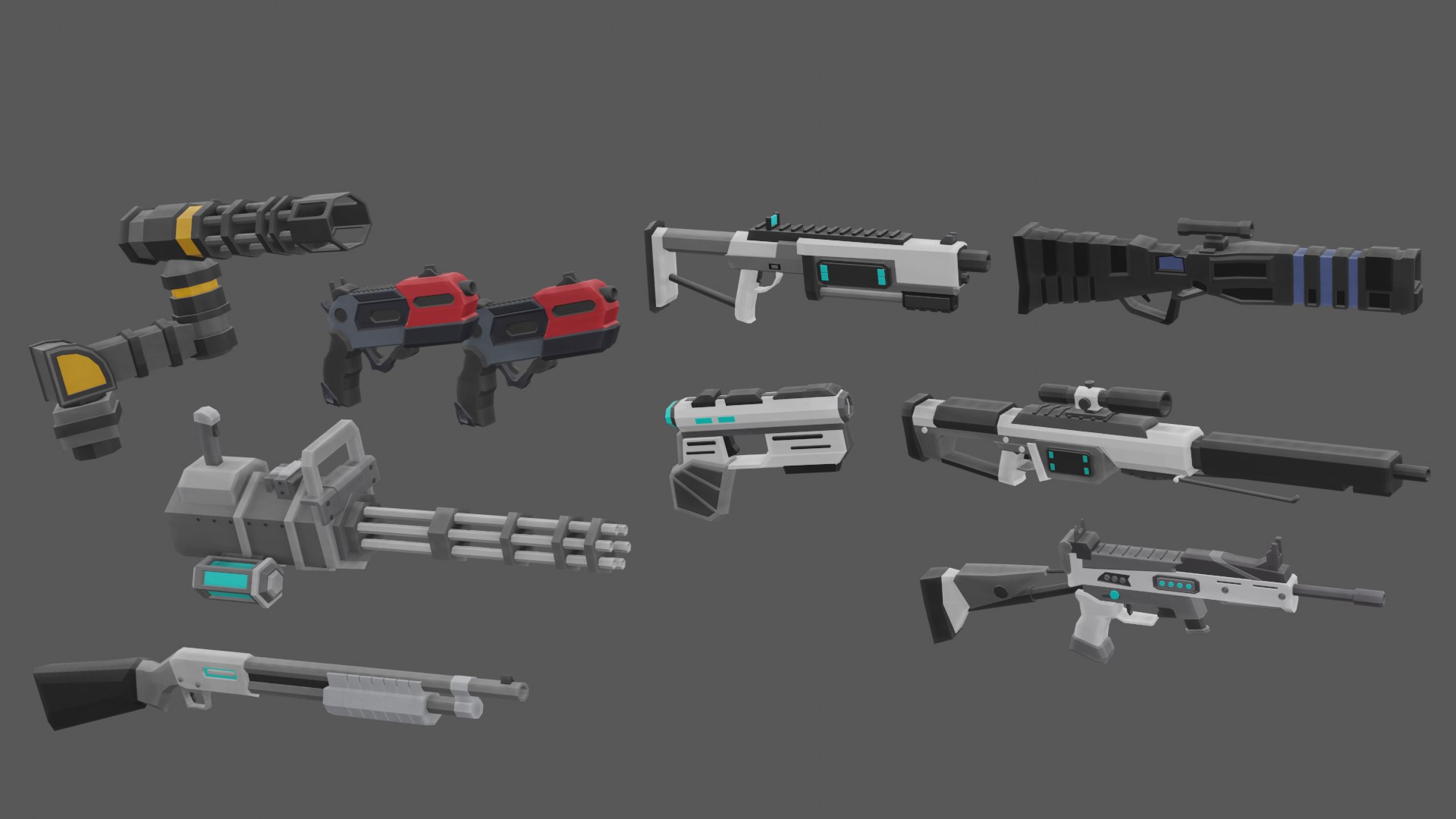 3D Model Sci-fi Themed Low Poly Asset Pack - TurboSquid 2171110
