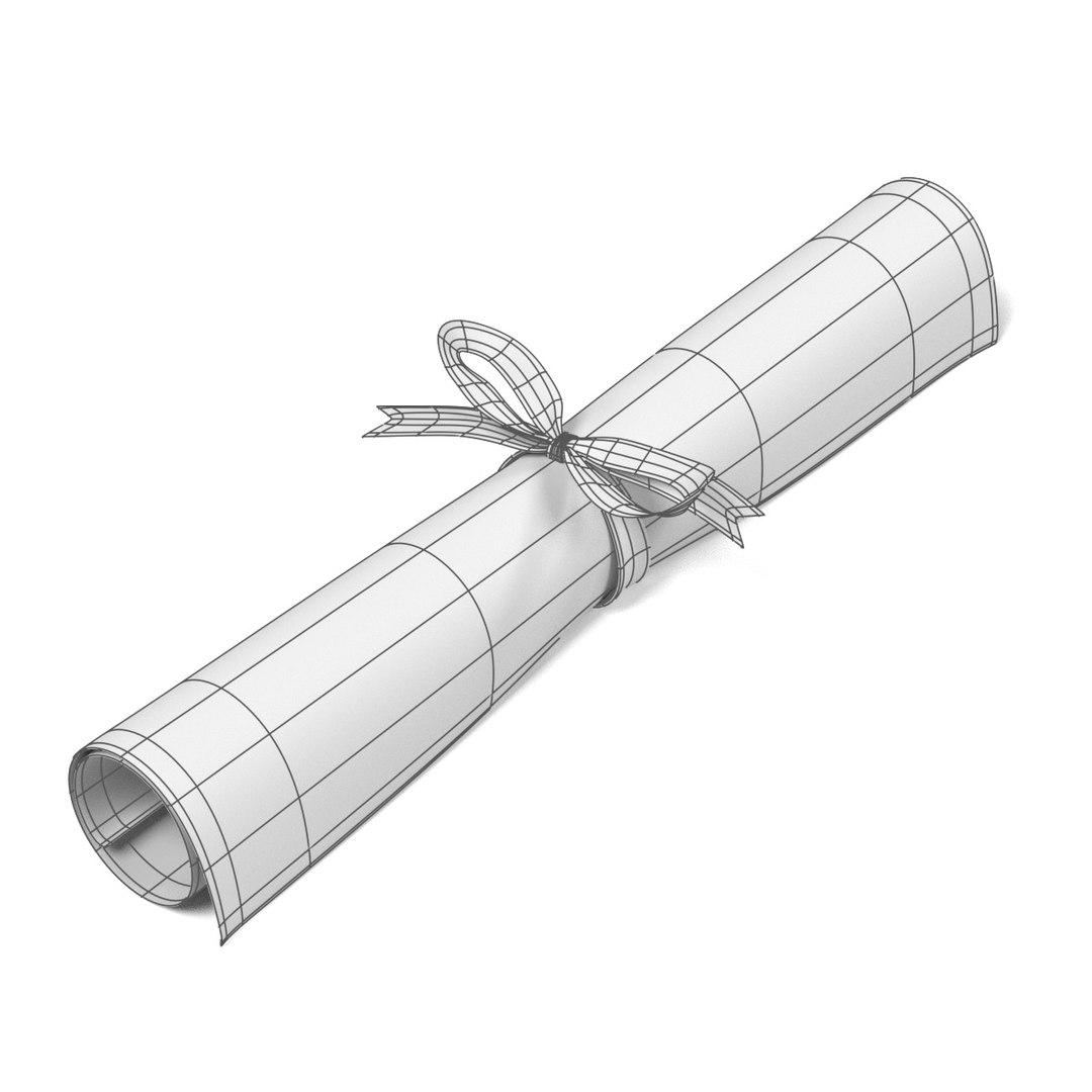 3d model graduation diploma