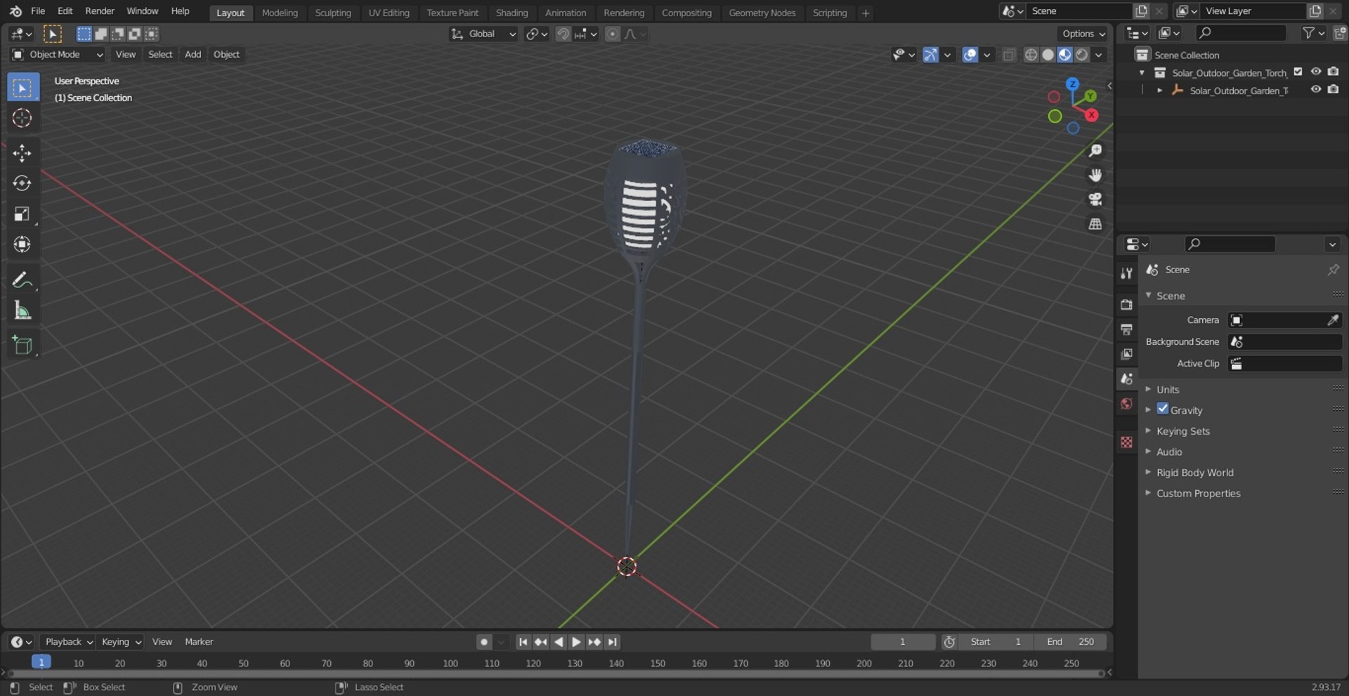 Solar Outdoor Garden Torch Light 3D model - TurboSquid 2068904