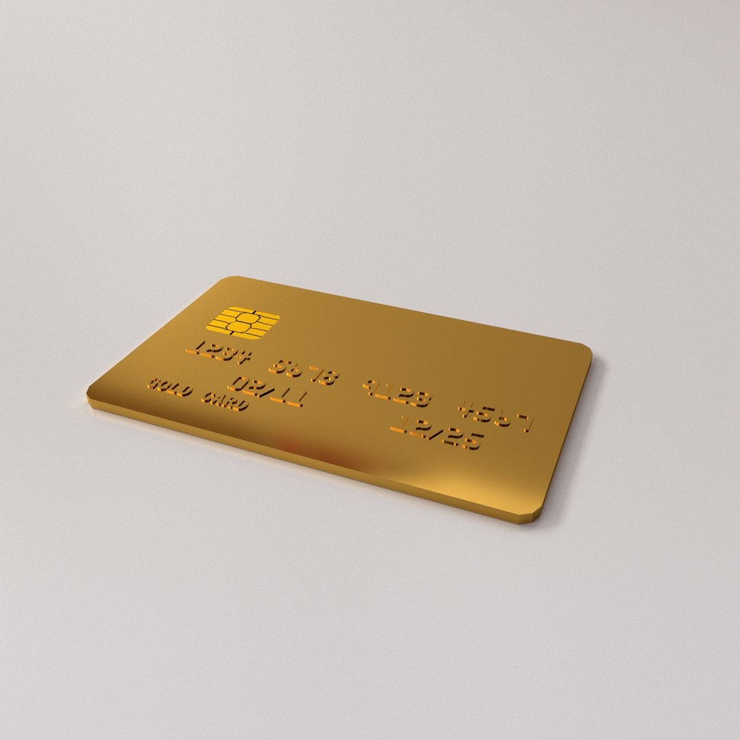 Gold Card 3D Model - TurboSquid 1238031