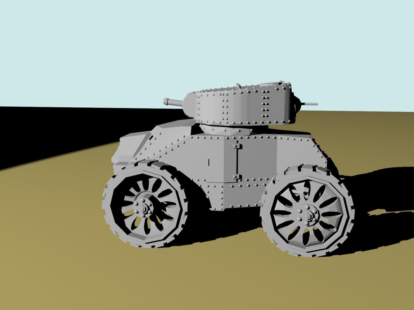 Ansaldo-pavesi Wheeled Tank Modello 3d Model