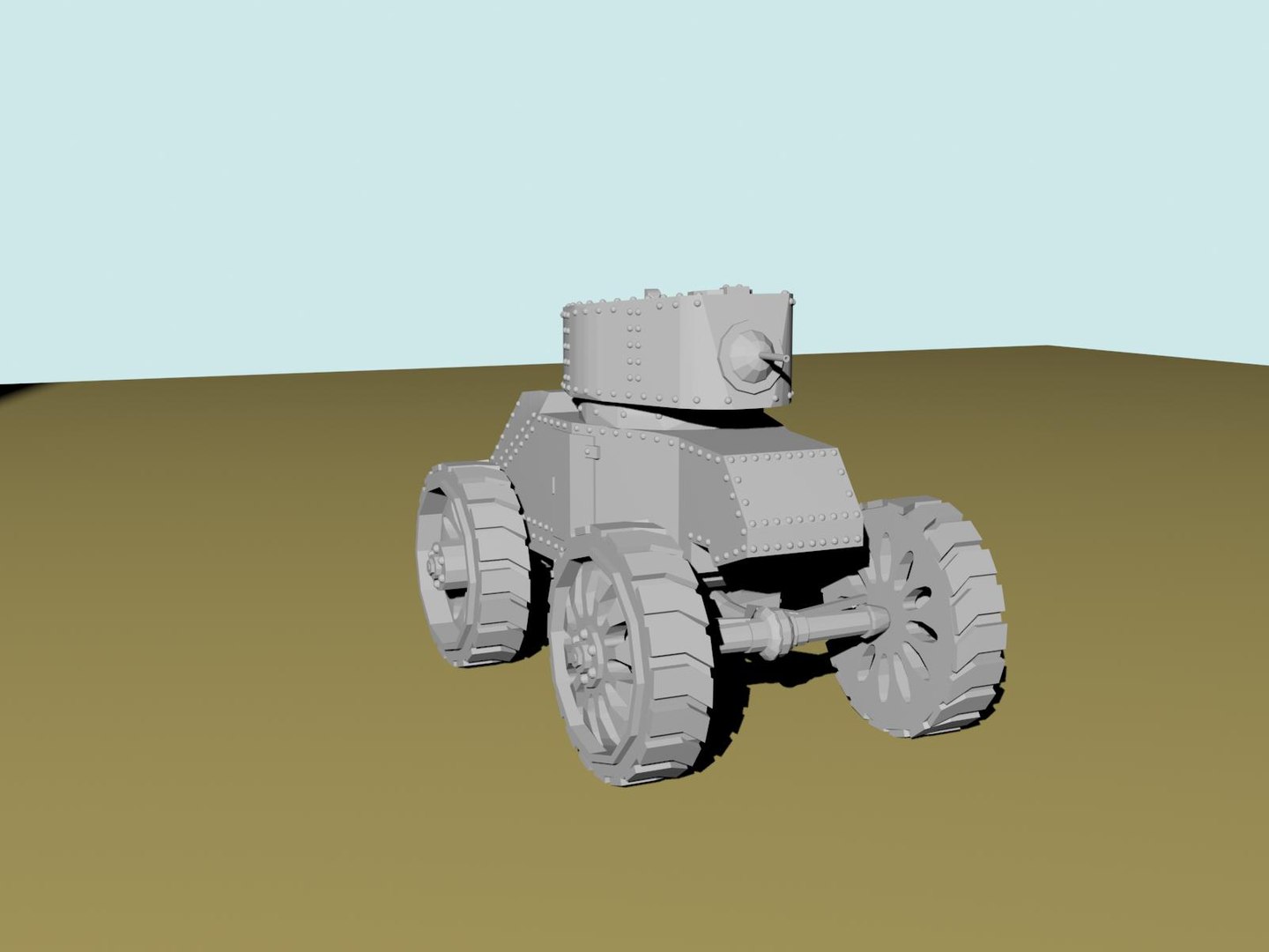 Ansaldo-pavesi Wheeled Tank Modello 3d Model