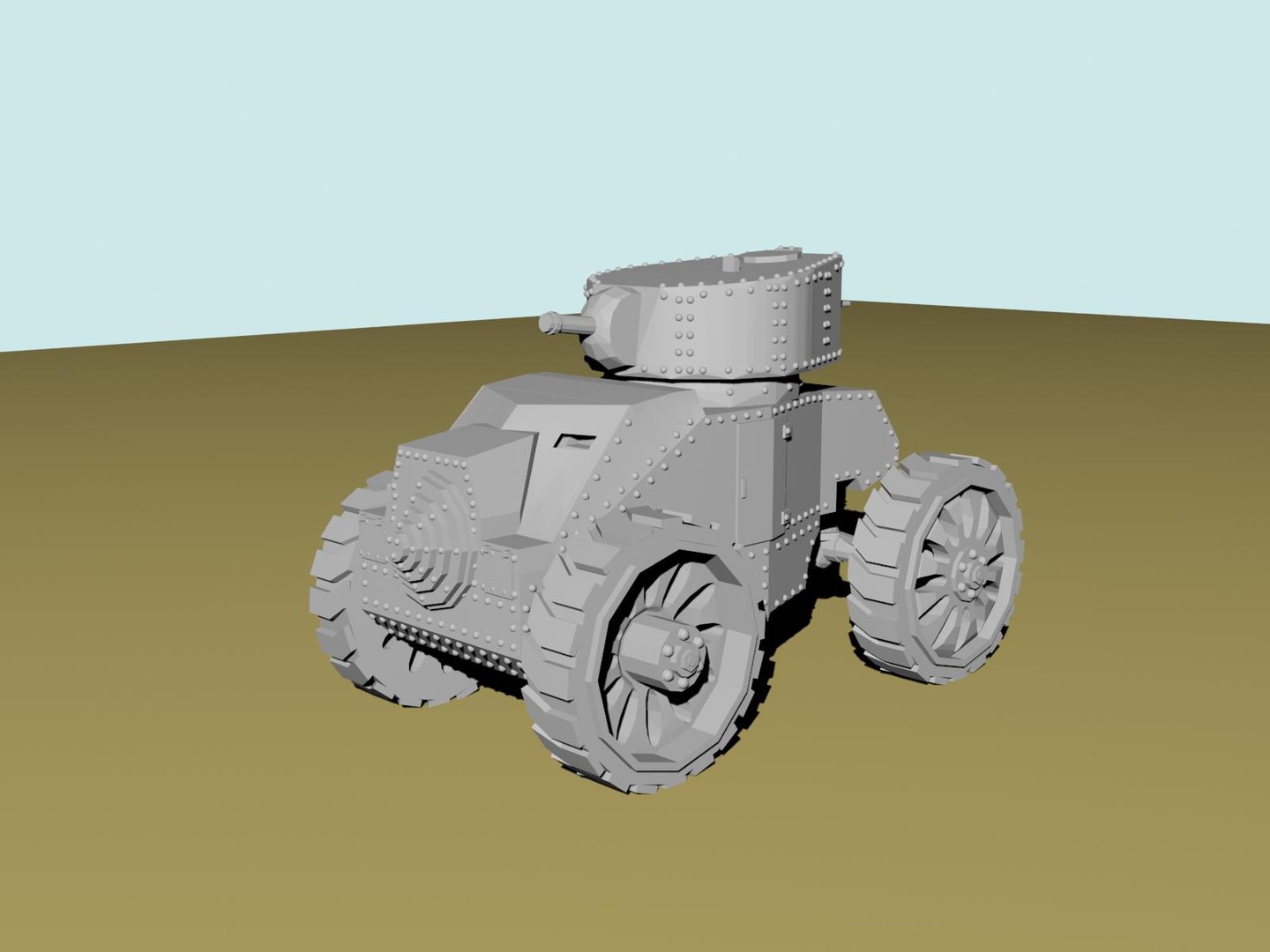 Ansaldo-pavesi Wheeled Tank Modello 3d Model