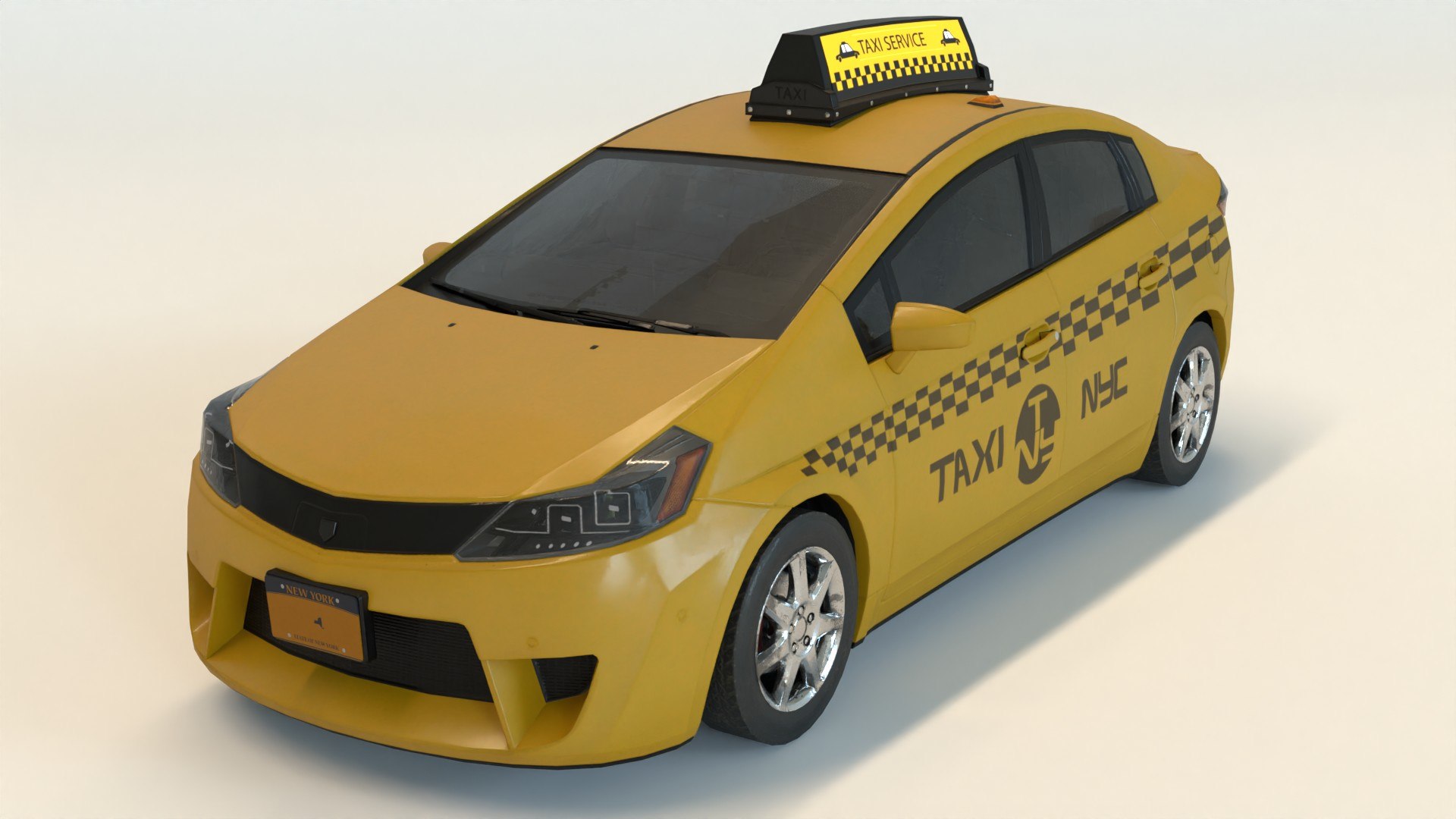 3D Model Hybrid Taxi - TurboSquid 2289289