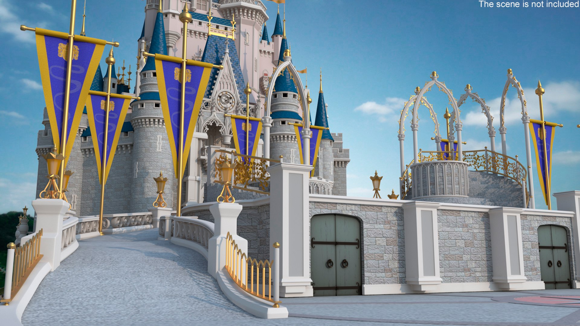 Fantasy Castle With Courtyard Fur 3D - TurboSquid 2410977