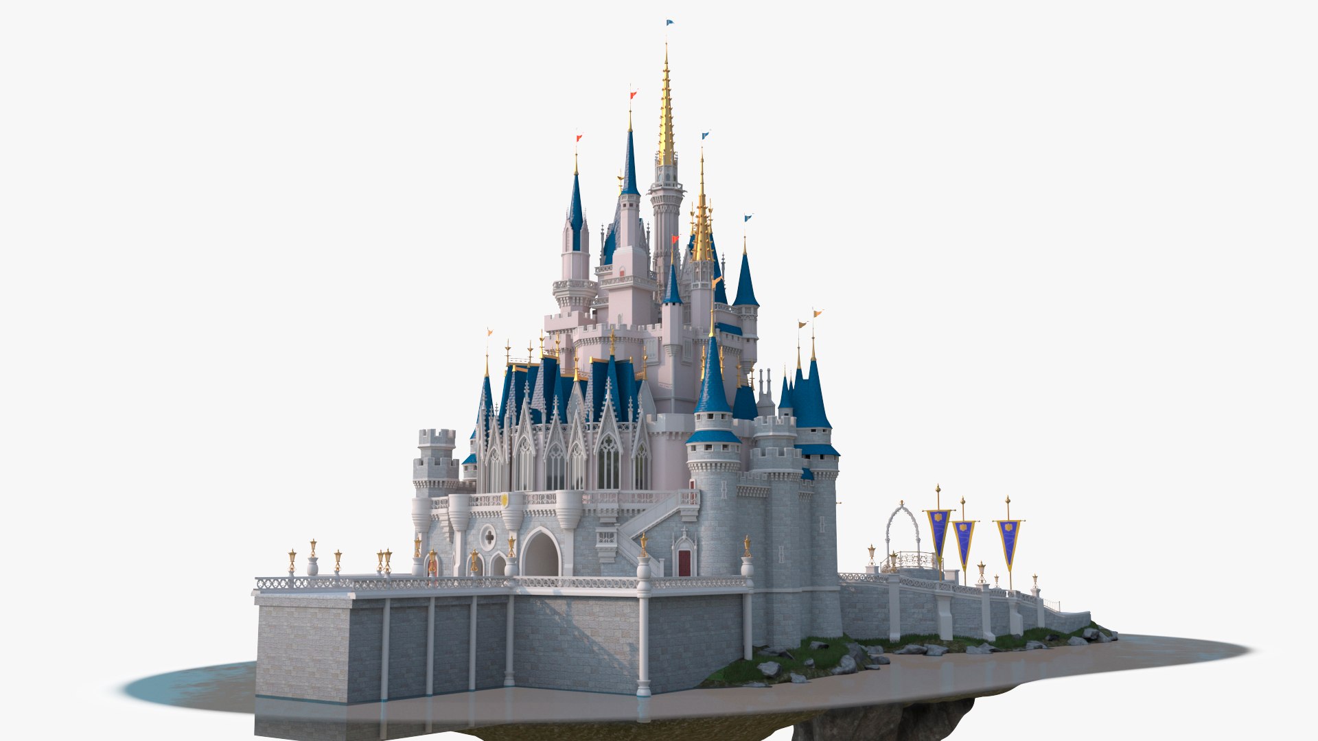 Fantasy Castle With Courtyard Fur 3D - TurboSquid 2410977