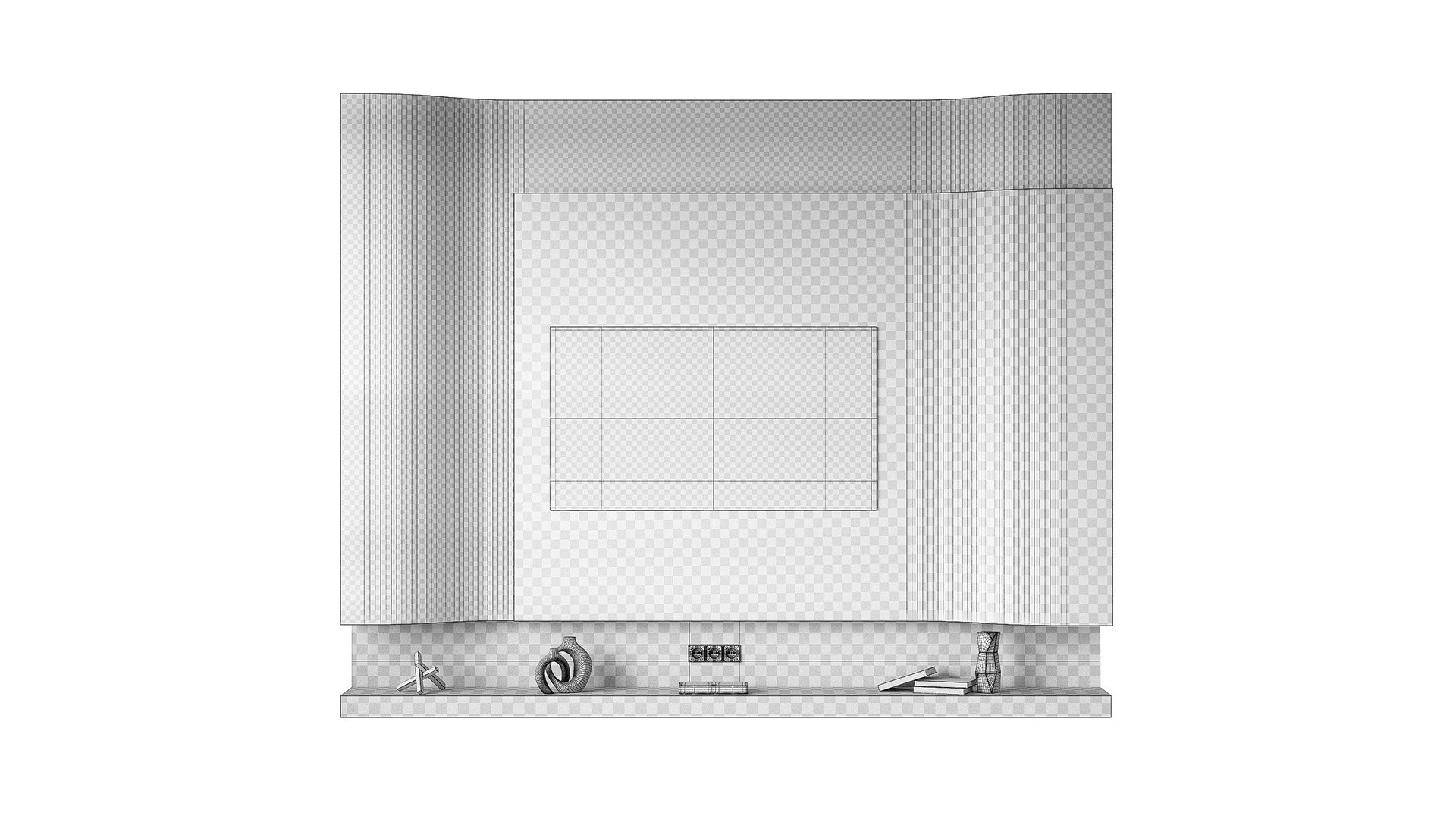 TV Wall Kit Modern Minimal Wave Wall 3D - TurboSquid 2253974