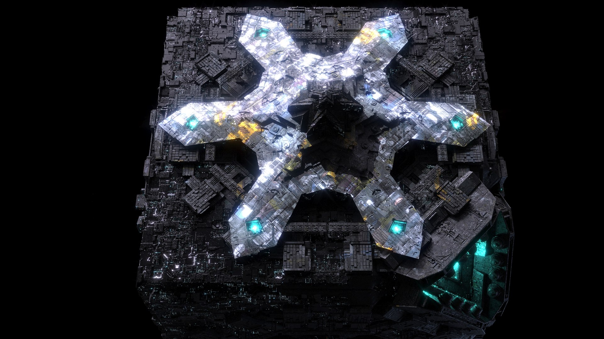 3D Sci-Fi Cube Mothership model - TurboSquid 2000280