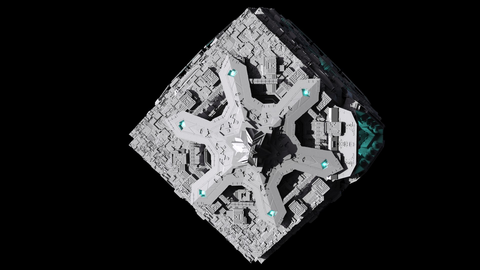 3D Sci-Fi Cube Mothership model - TurboSquid 2000280