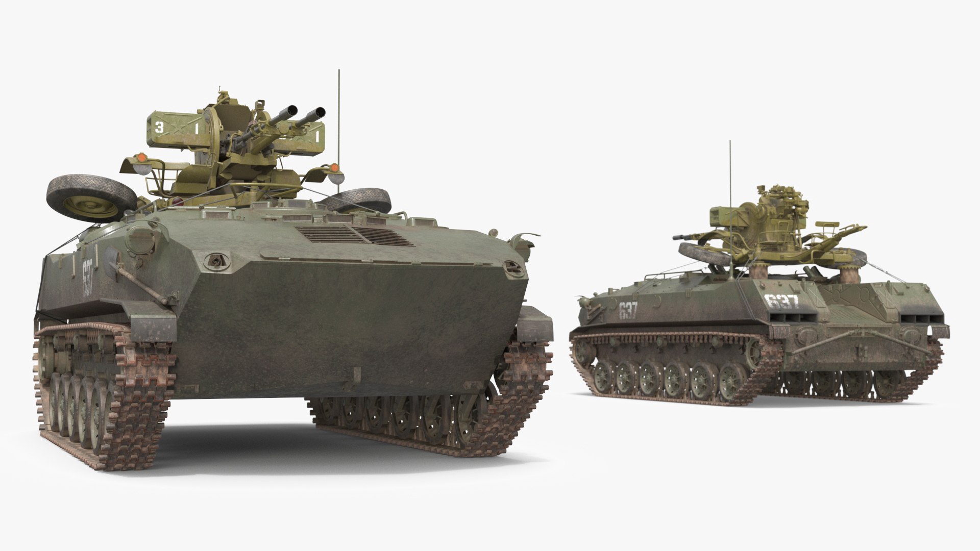 Soviet BTR-ZD Self-Propelled AA Vehicle Green Rigged Model - TurboSquid ...