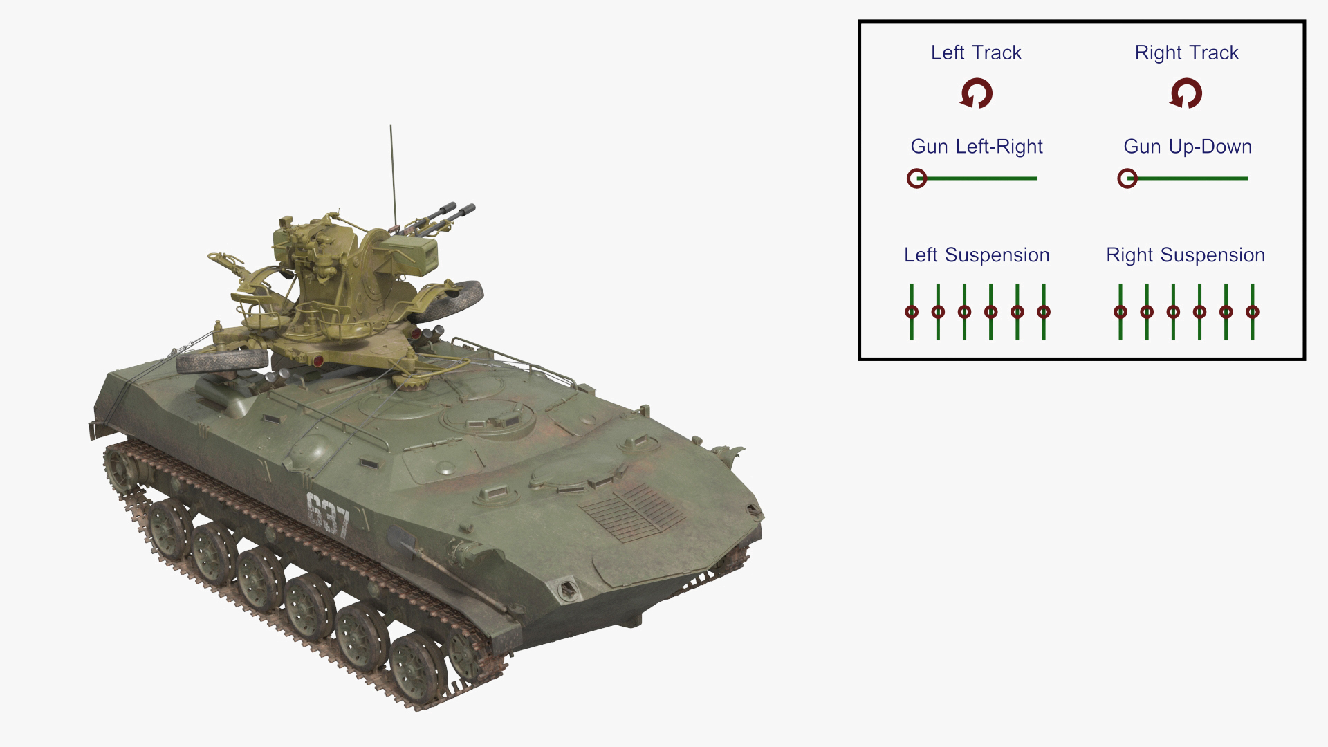 Soviet BTR-ZD Self-Propelled AA Vehicle Green Rigged Model - TurboSquid ...