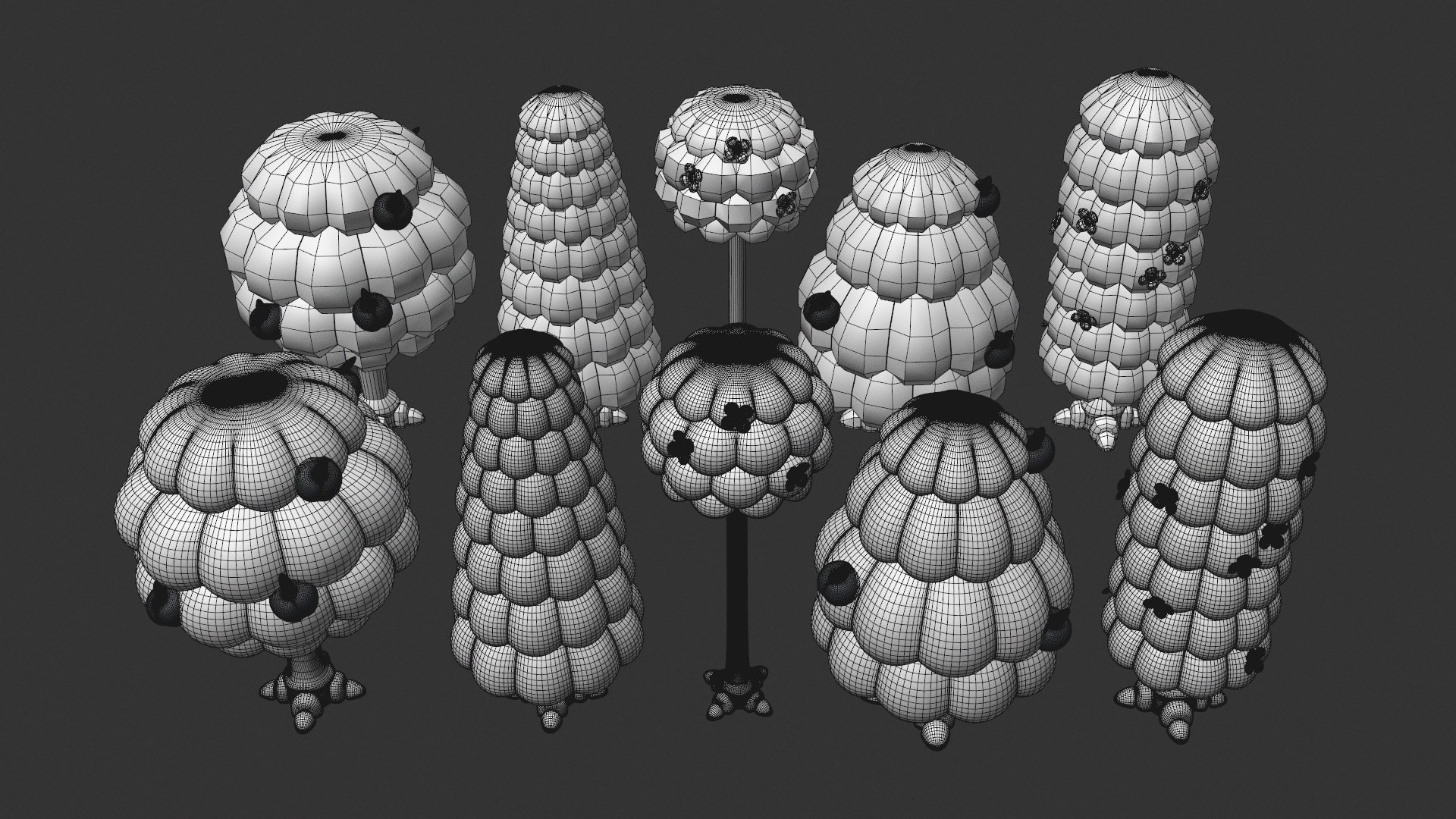 3D Model Cartoon Apple Tree Bundle - TurboSquid 2114386