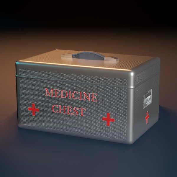 3D aid kit metal box model - TurboSquid 1641833
