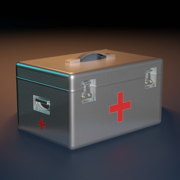 3D aid kit metal box model - TurboSquid 1641833