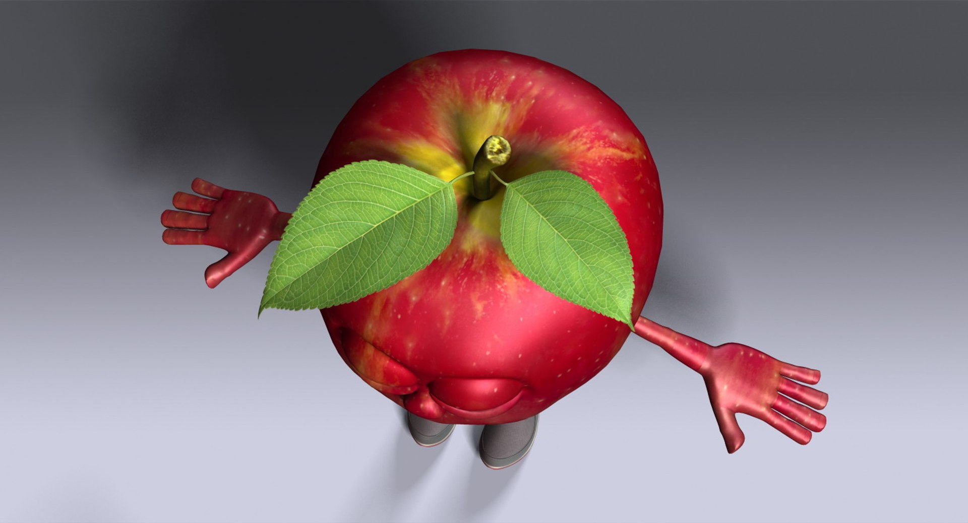 3D Apple Cartoon Character 2 - TurboSquid 1287775