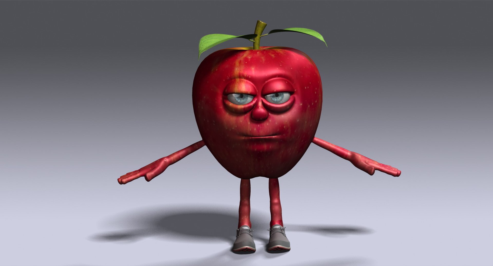 3D Apple Cartoon Character 2 - TurboSquid 1287775