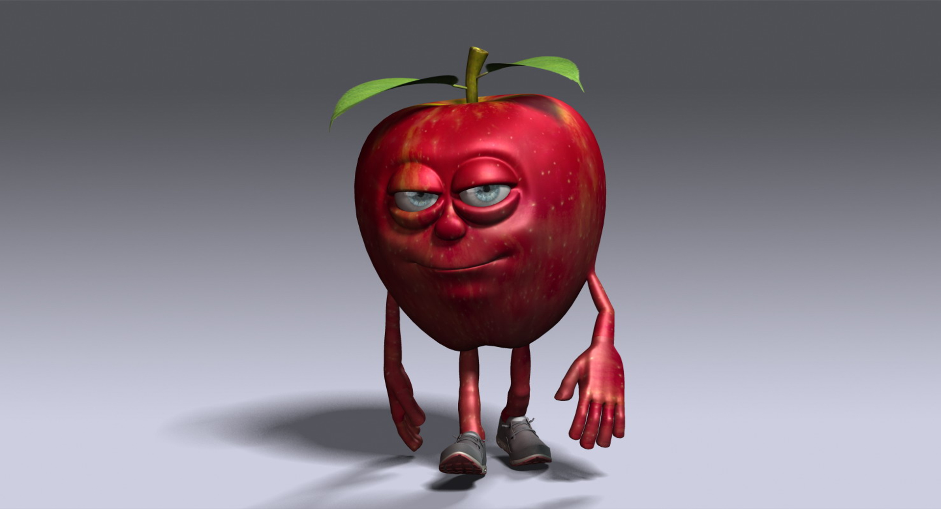 3D Apple Cartoon Character 2 - TurboSquid 1287775