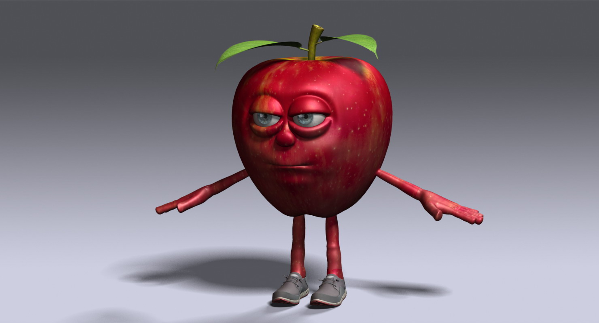 3D Apple Cartoon Character 2 - TurboSquid 1287775
