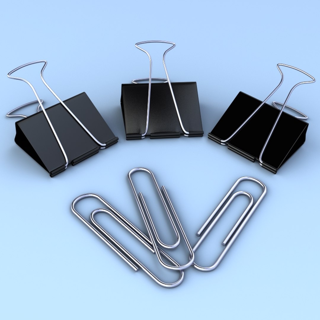 3d Model Paper Binder Clips