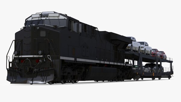 3D модель Локомотив с загруженным автовозом - TurboSquid 2290420