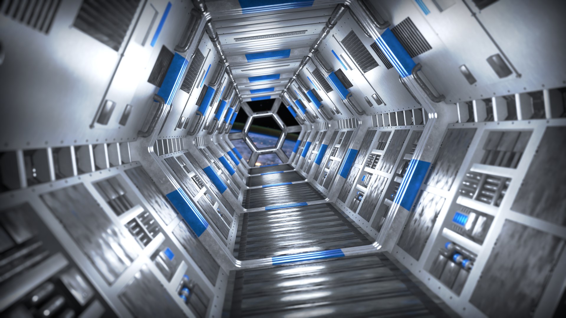 Space Station Corridor 3D Model - TurboSquid 1813275