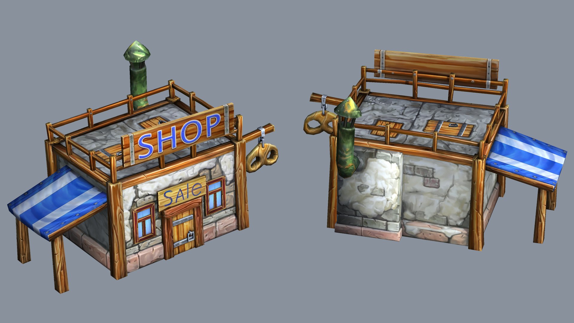 Buildings Hand Painted 3D - TurboSquid 1323838