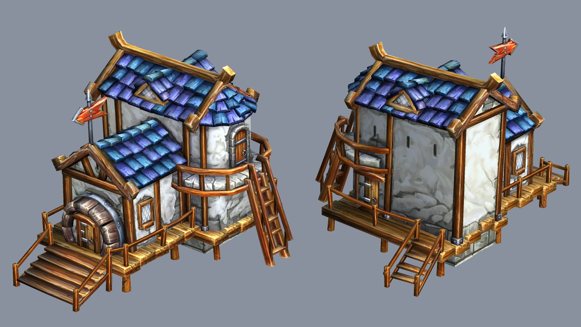 Buildings Hand Painted 3D - TurboSquid 1323838