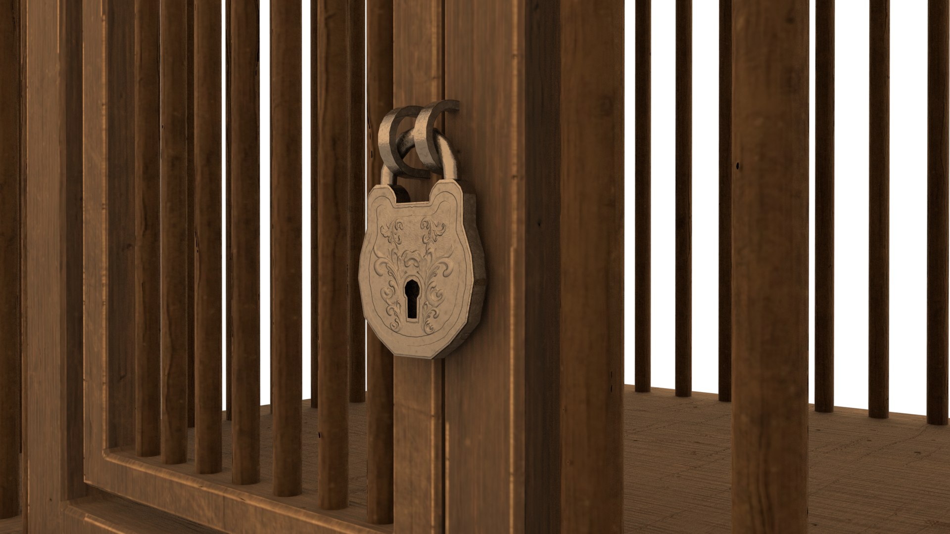 3D old wooden cage - TurboSquid 1980999