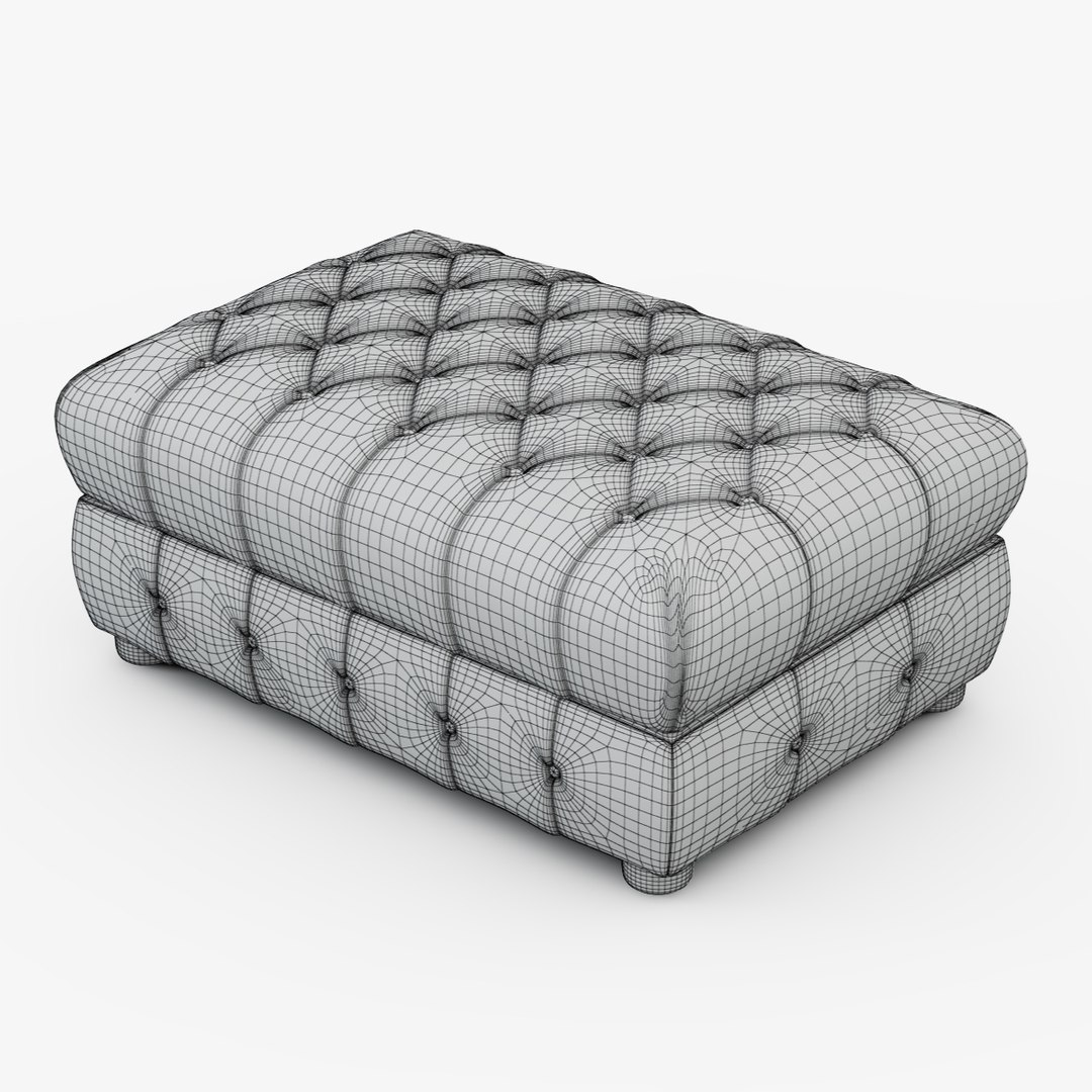 pouf chesterfield 3d obj