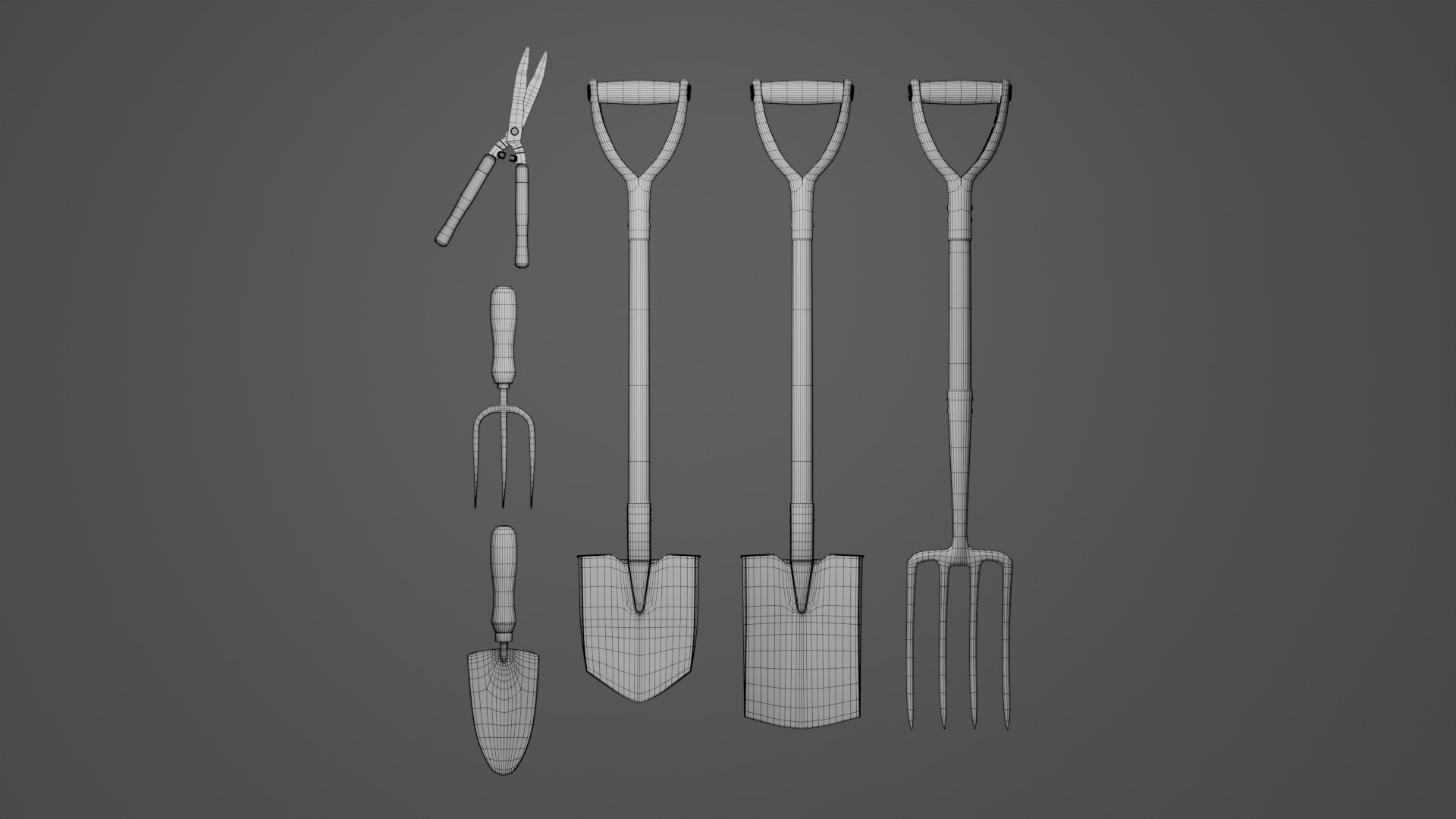3D Model Gardening Tools Pack - TurboSquid 2255856
