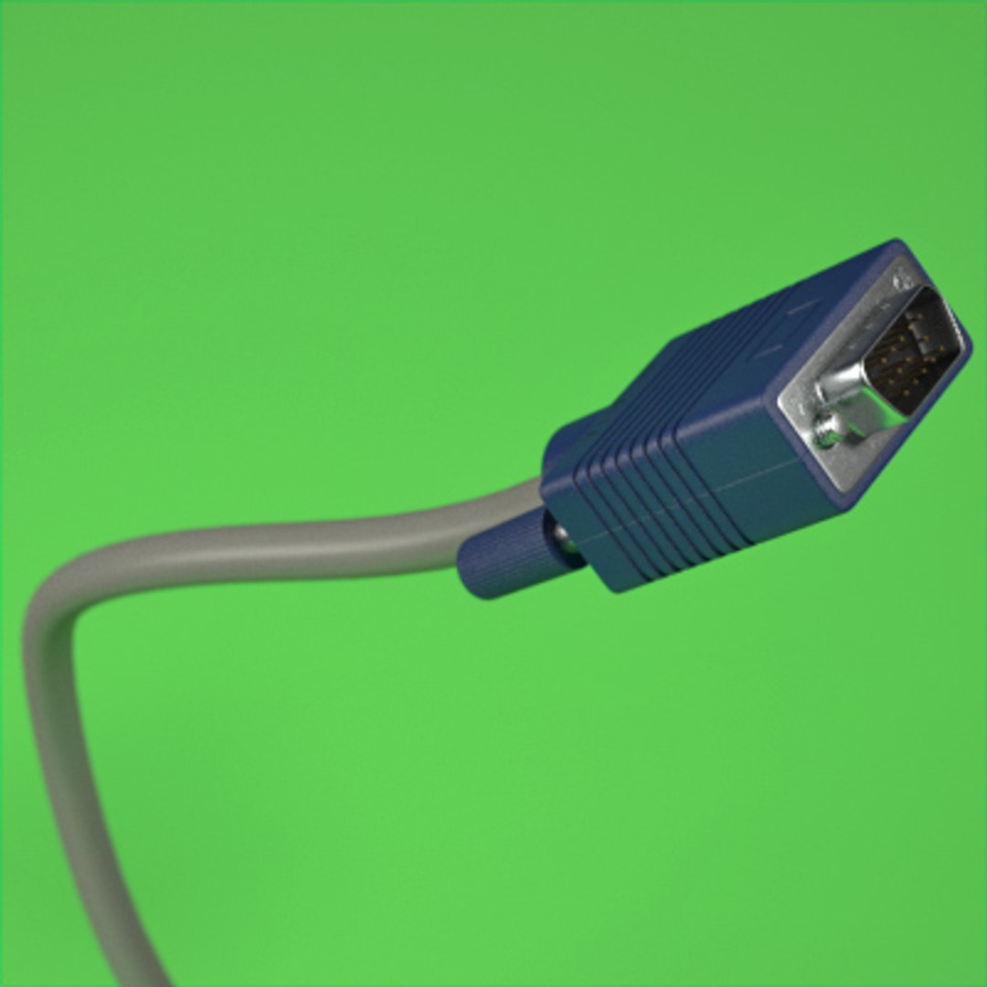 3d Obj Vga Connector Monitors