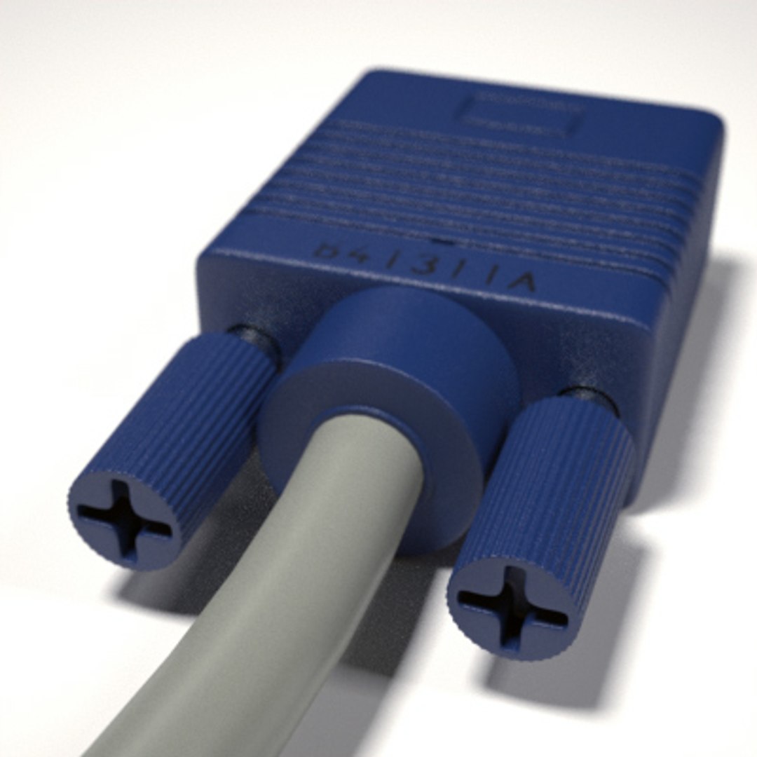 3d Obj Vga Connector Monitors