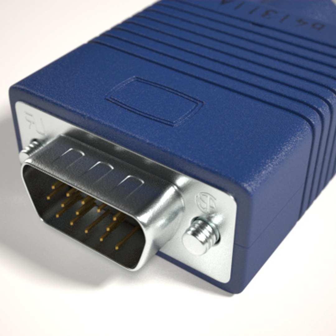 3d Obj Vga Connector Monitors