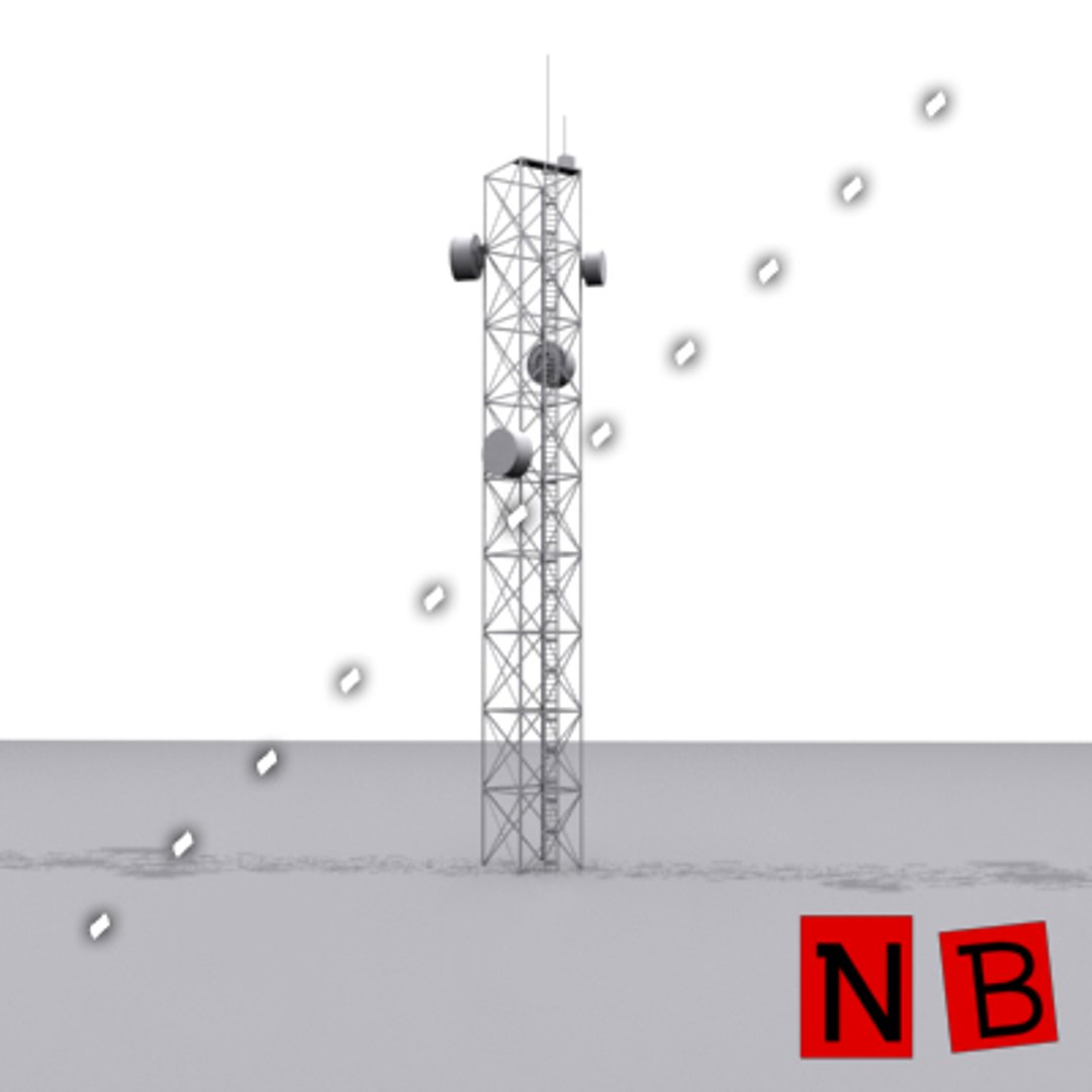 communication tv tower antenna 3d 3ds