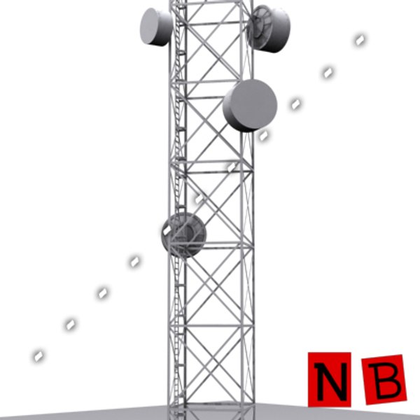 communication tv tower antenna 3d 3ds