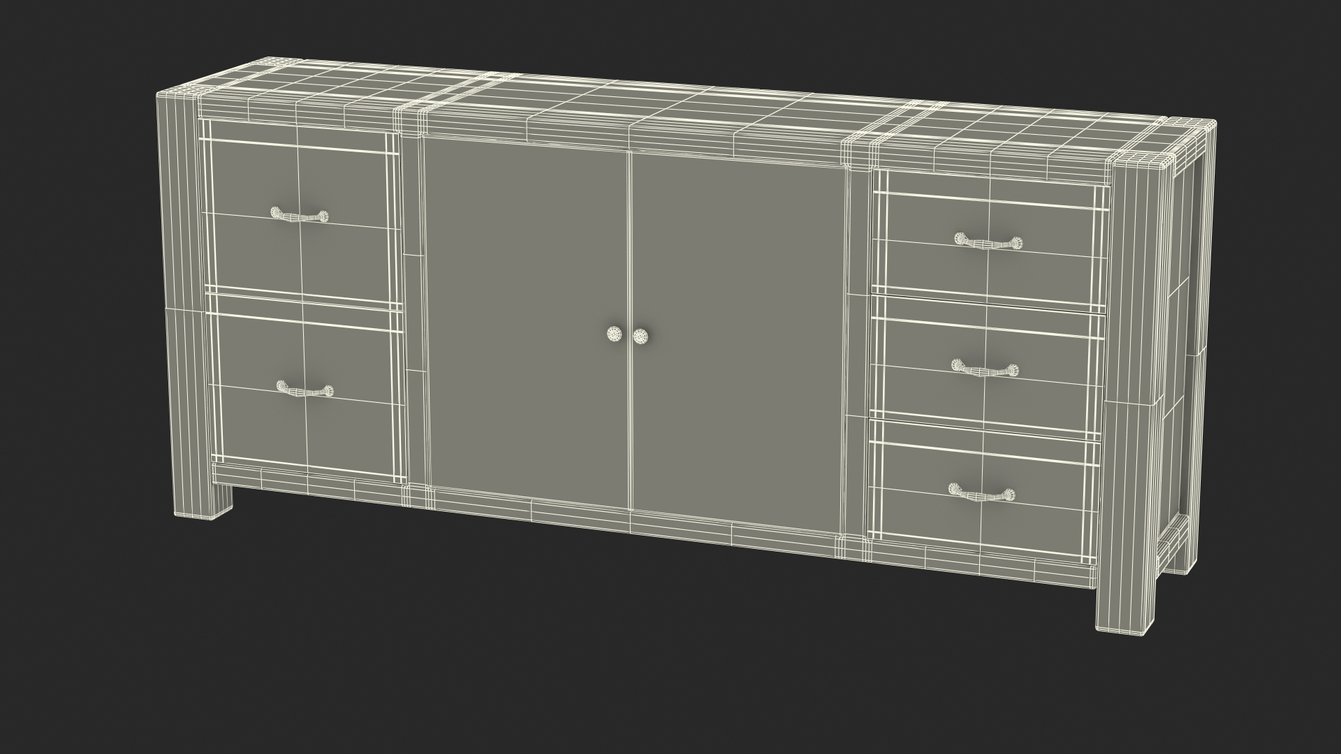 3D Manchester Buffet Sideboard Model - TurboSquid 1896195