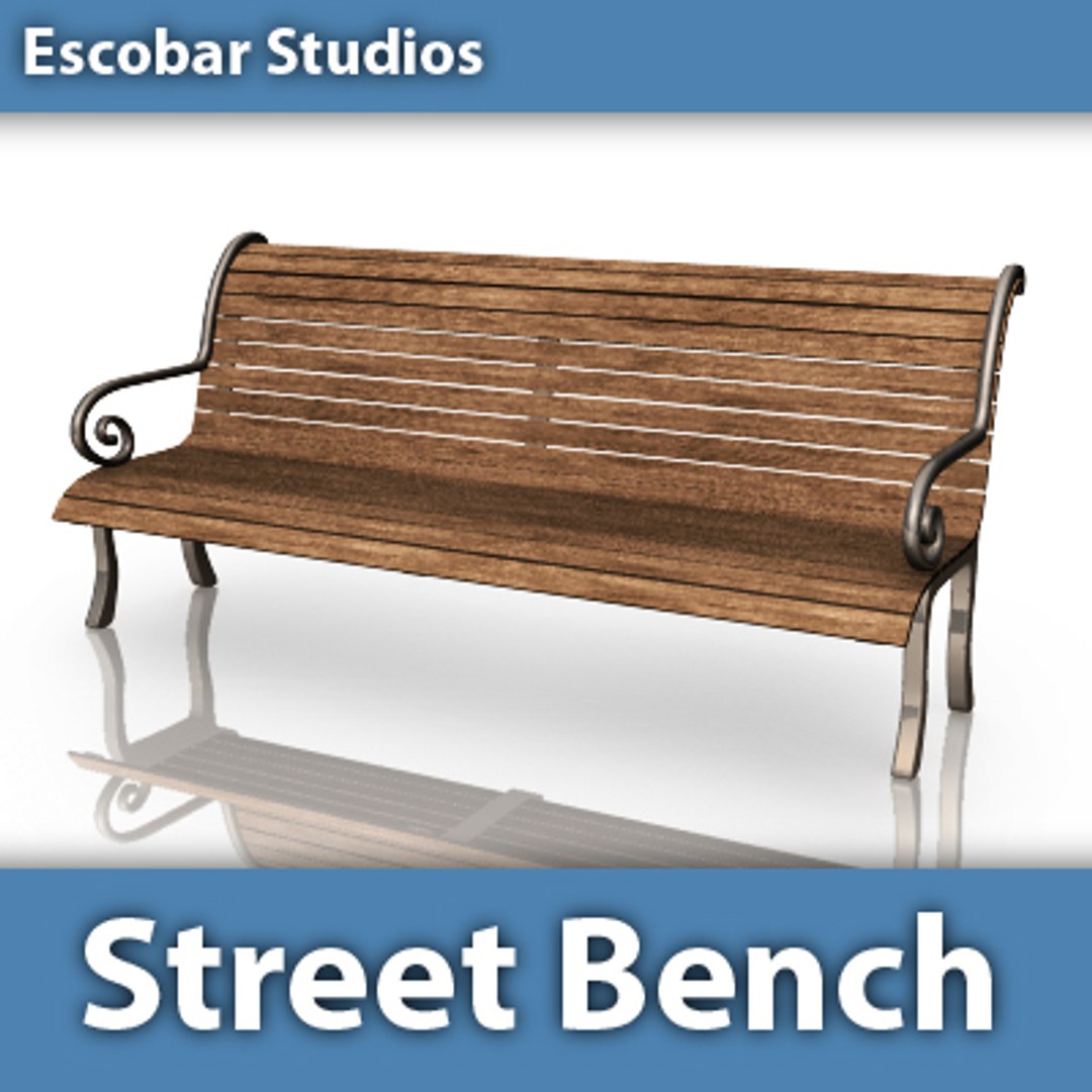 3d Street Bench Model