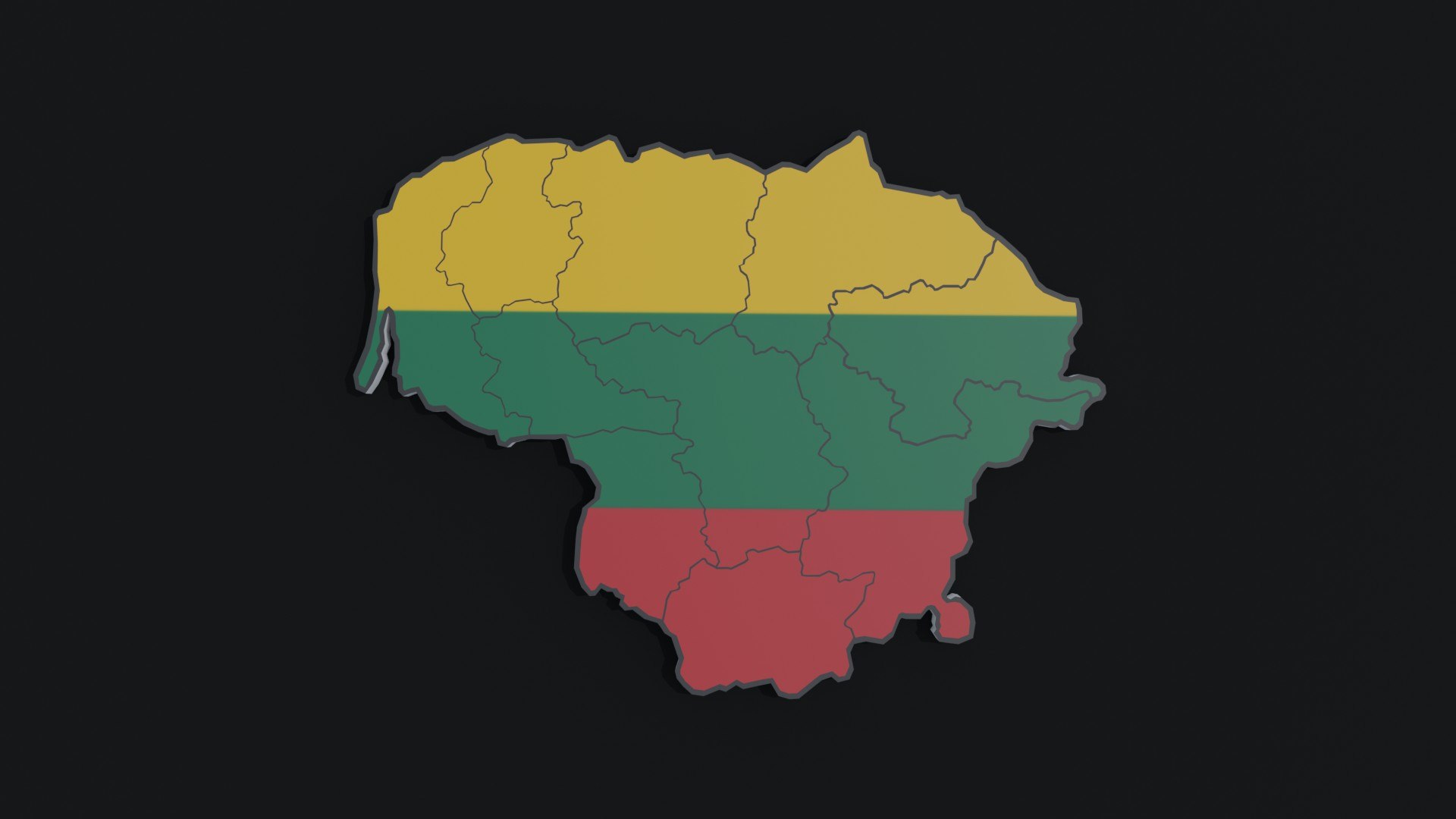 Political Map Of Lithuania 3D - TurboSquid 1749423