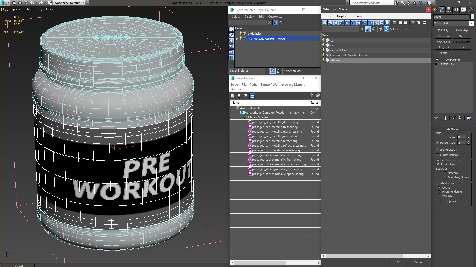 3D Pre Workout Complex Powder Model - TurboSquid 1768480